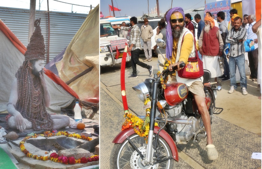 Kumbh 2019 के नजारे: कहीं बुलेट वाले बाबा तो कहीं महंगी सिगरेट के कश ...
