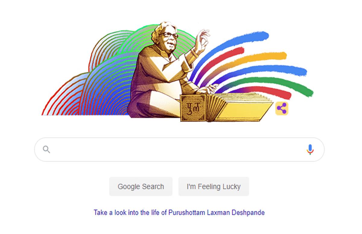 Pu La Deshpande 101st Birth Anniversary: गूगल ने पु ल देशपांडे की ...