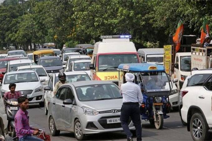 two ambulances stopped to give passage to VIP convoy in Hyderabad ...