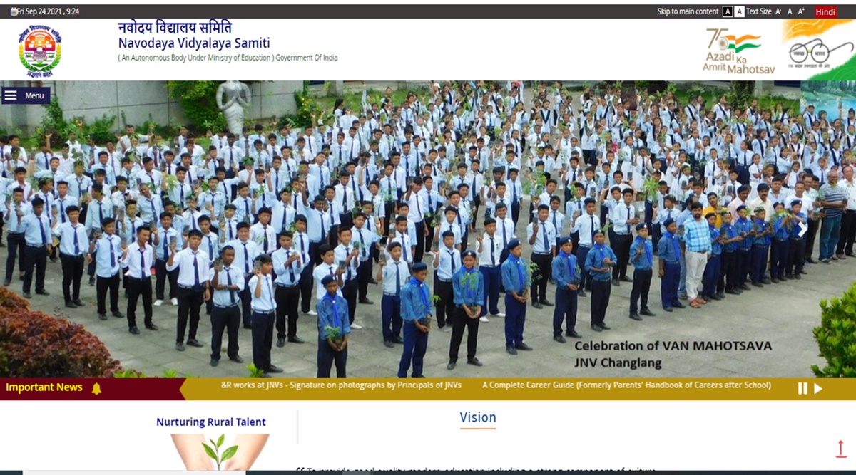 JNV Admission Notification 2021: Notification issued for admission in ...