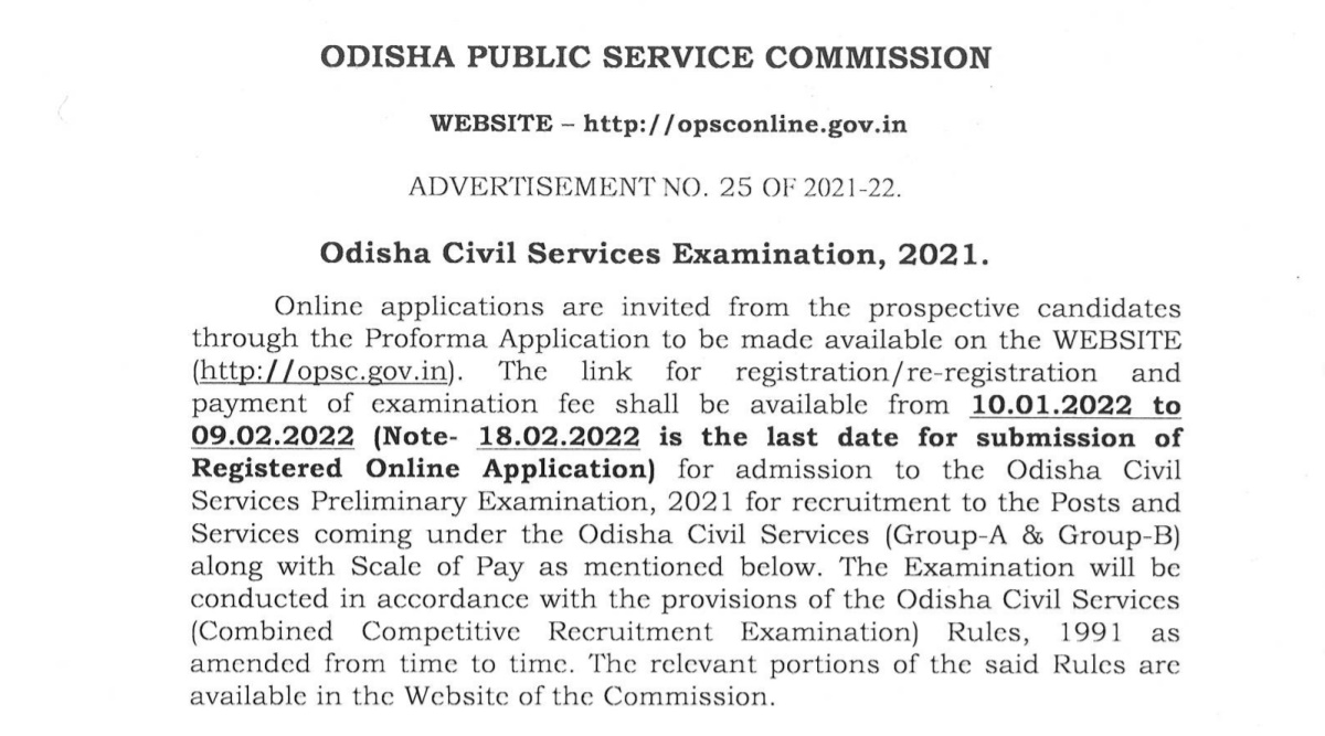 OPSC Recruitment 2022: Apply online for Group A and Group B Posts at opsc.gov.in before 9 ...