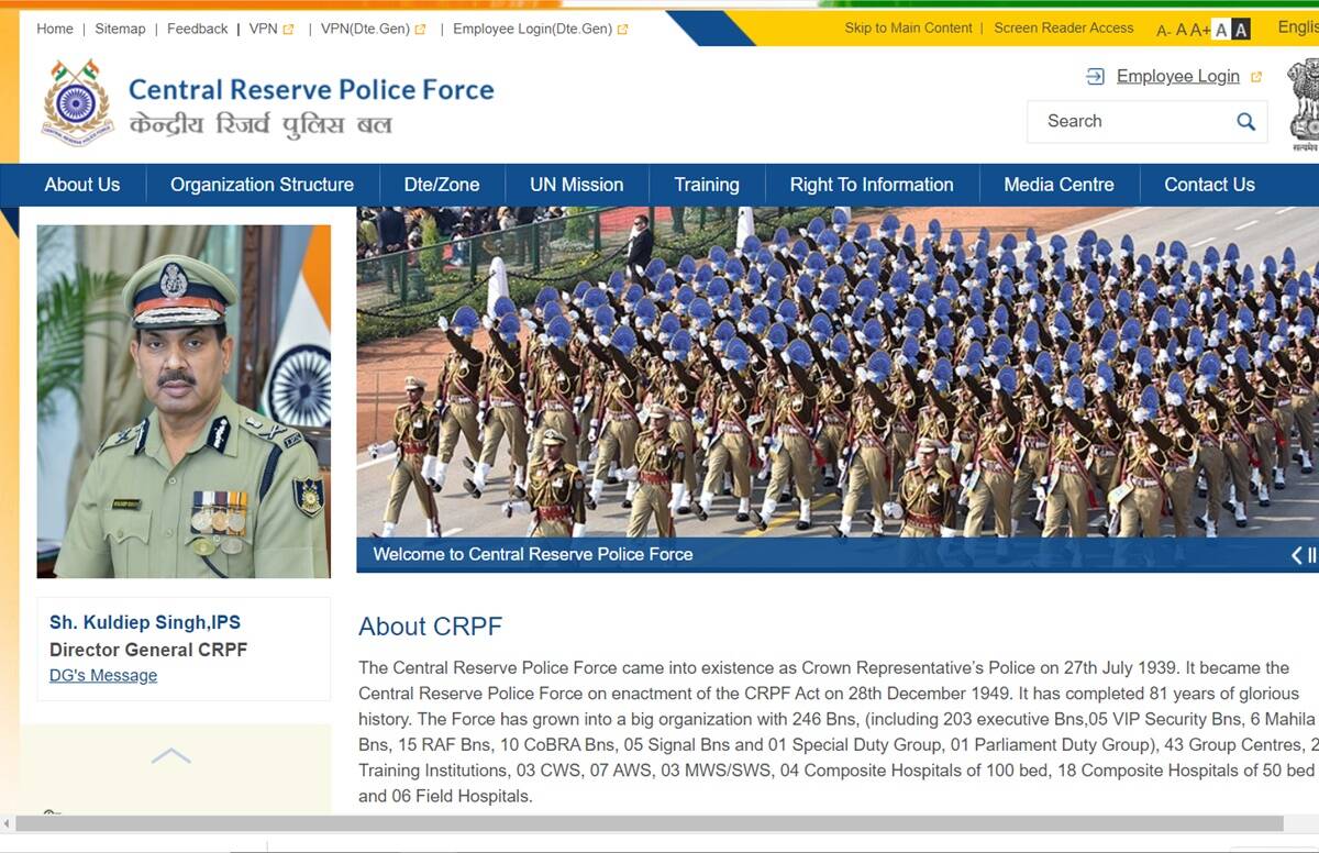 CRPF Recruitment 2022 for Deputy Commandant Posts selection through walk in interview - CRPF ...