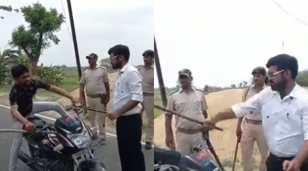 Bihar SDM showered sticks on two bike riders in Chhapra On Bharat Band ...