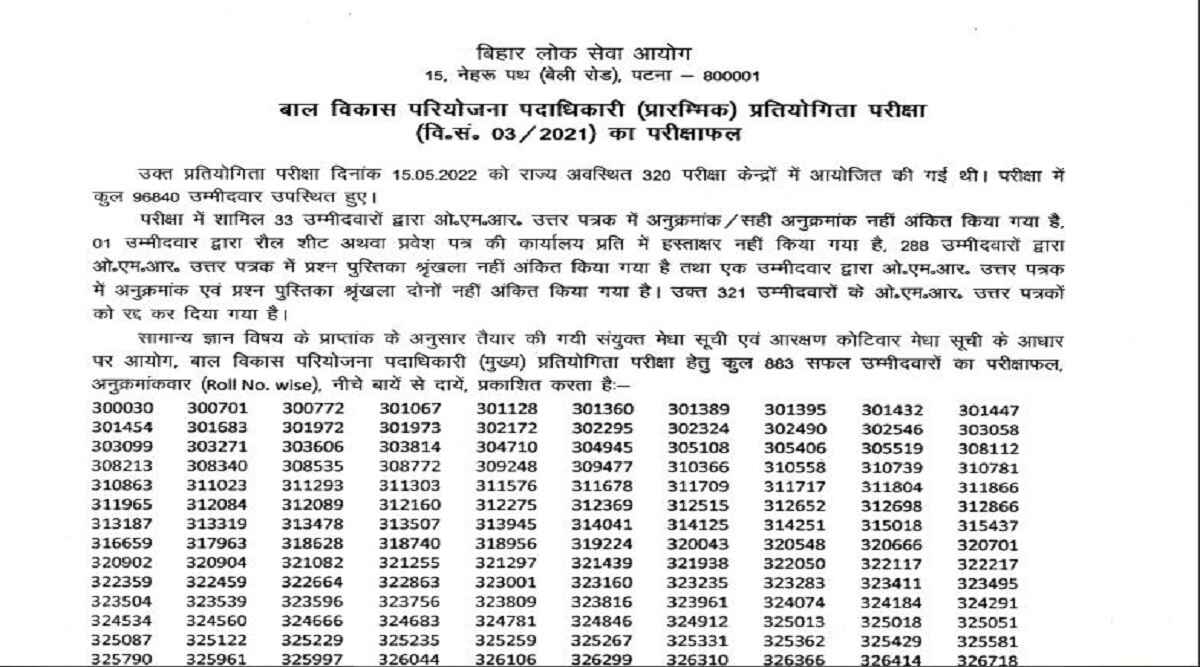 BPSC CDPO Prelims Result 2022 declared at bpsc.bih.nic.in how to check - BPSC CDPO Prelims ...
