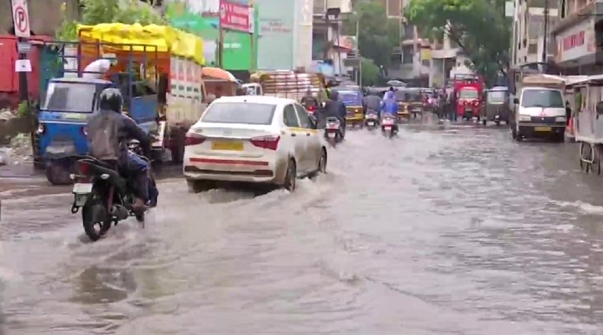 After Bengaluru now Pune hit by heavy rains vehicles submerged roads turn into rivers - Weather ...