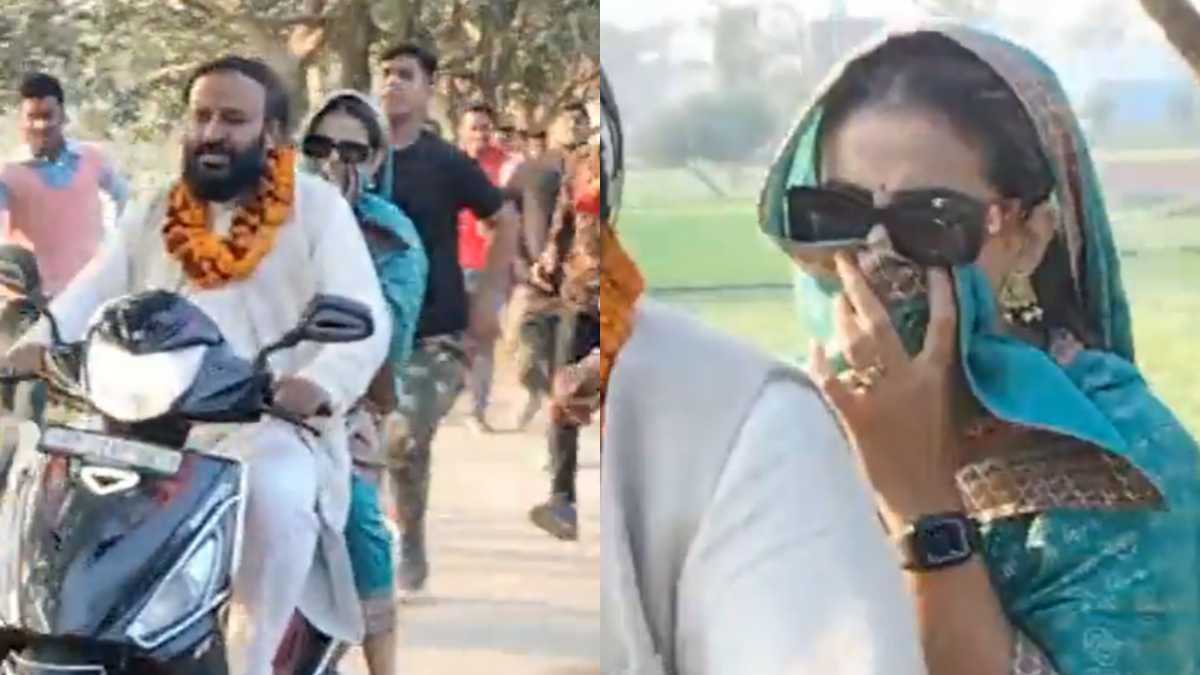 Akshara Singh video is going viral on social media running away on a ...