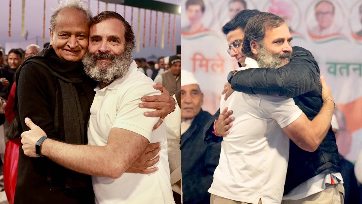 Photo of Rahul Gandhi hugging Ashok Gehlot and Sachin Pilot is going ...