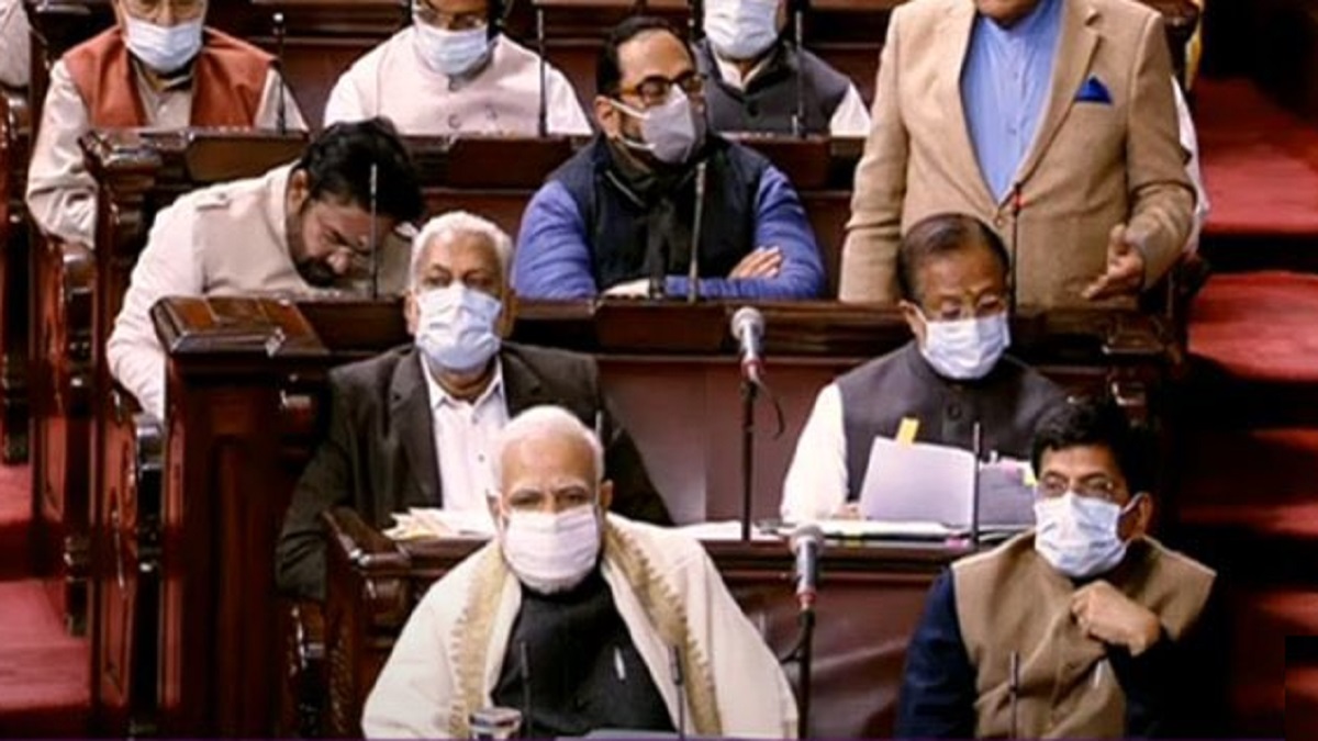 PM Modi leads the way wears face mask in Parliament China Covid scare ...
