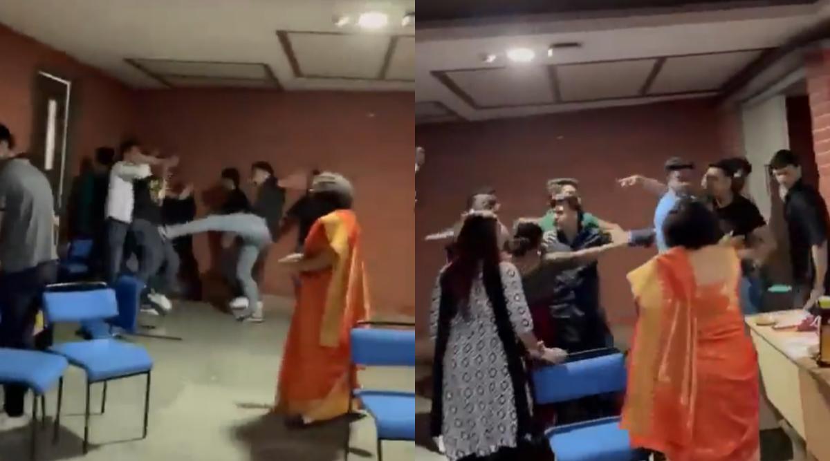 Amity University Noida Students fight in front of female teachers viral ...