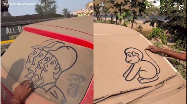 man turns dusty car windshields quirky with his art video viral - गाड़ी ...