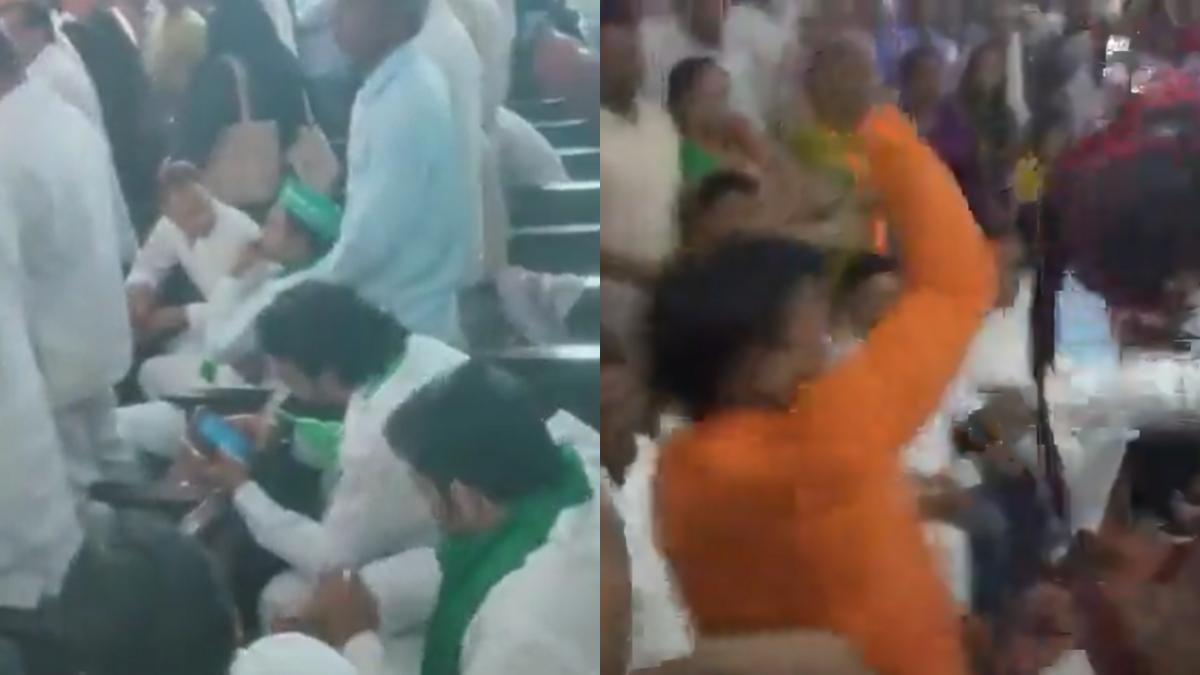 Meerut Fight between BJP and AIMIM leaders during swearing in video viral - 'कोई मां का लाल हमें ...