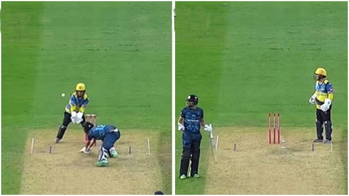 T20 Blast Pakistan batsman Haider Ali bizarre stumping during Derbyshire vs Warwickshire match ...
