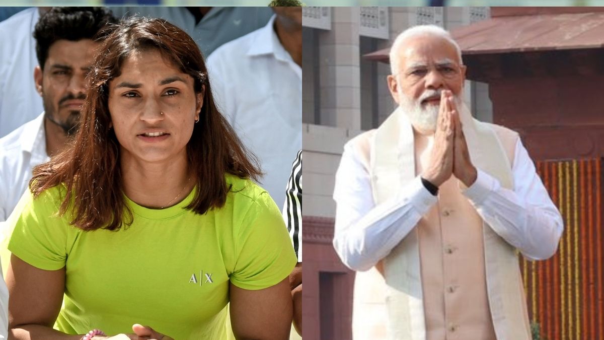 WRESTLERS protest vinesh phogat share pm modi video brijbhushan sharan ...