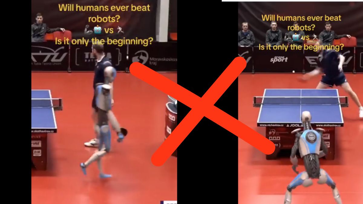 CGI video of a robot beating human player at table tennis game goes ...