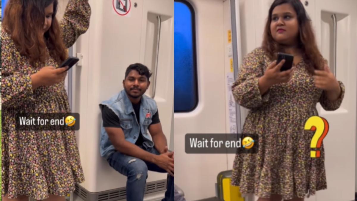 Man pranks for seat of Delhi Metro girl confused video goes viral ...