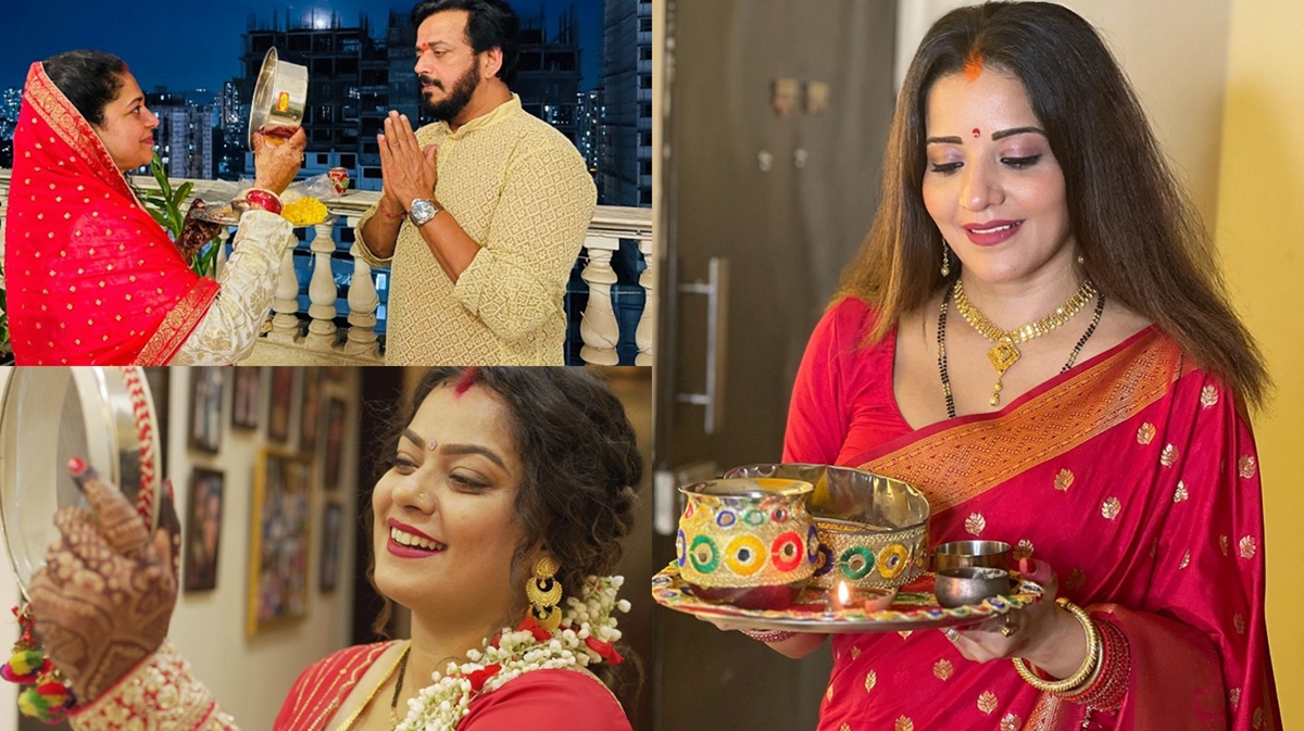 निधि झा-मोनालिसा को खली पति की कमी, मनोज तिवारी से रवि किशन तक ने यूं ...