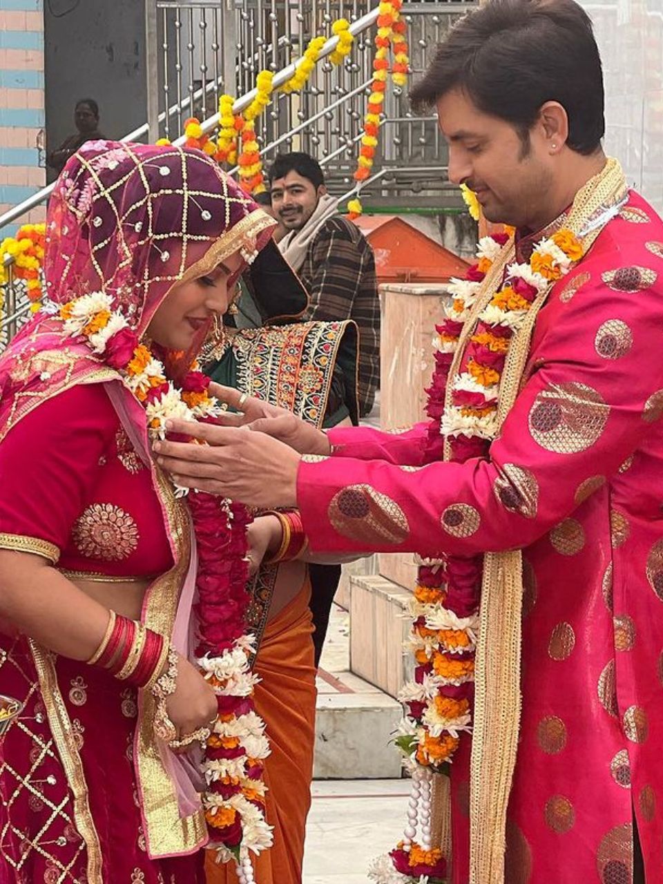 bhojpuri Monalisa Husband Vikrant Singh Rajput Wedding Pics truth