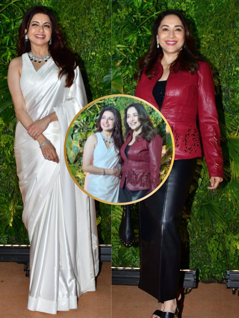 Bhagyashree Birthday Bash Madhuri Dixit Poses with Actress