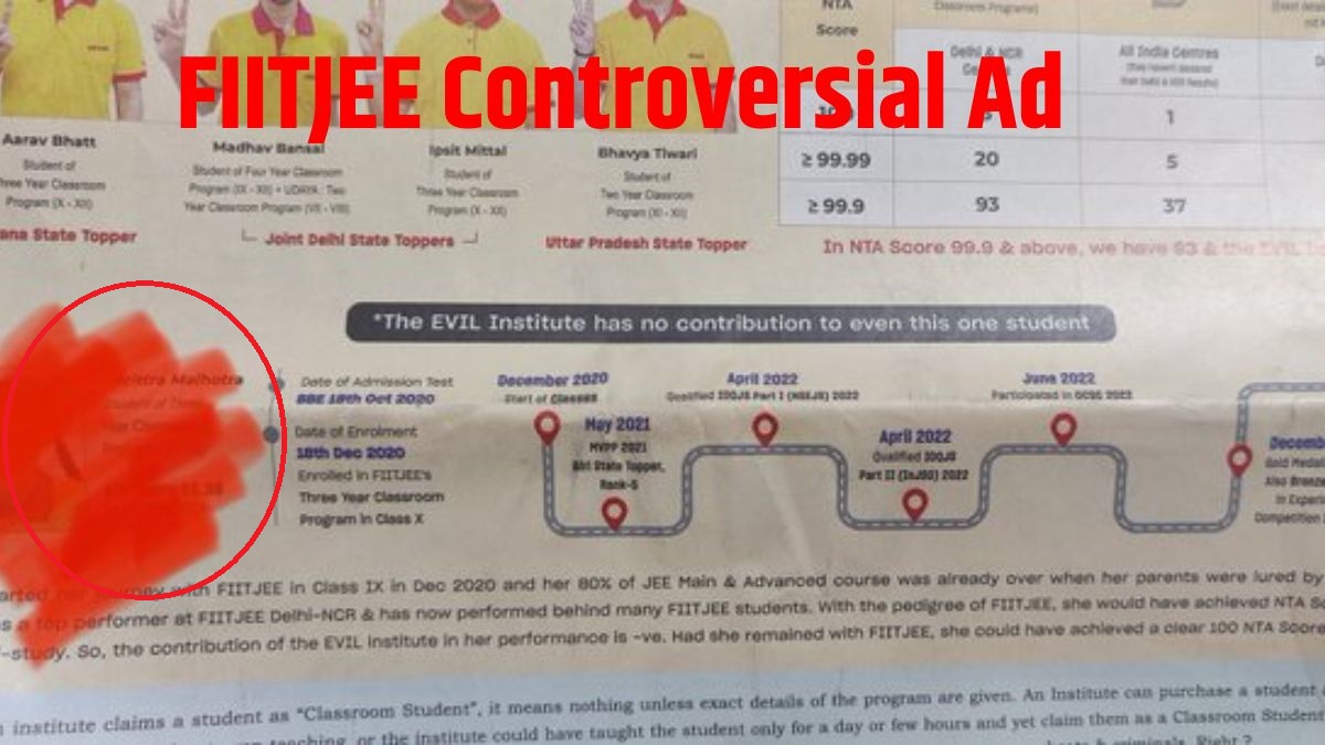 FIITJEE Controversial Ad FIITJEE slammed for mocking Girl ex student in newspaper ad | Jansatta