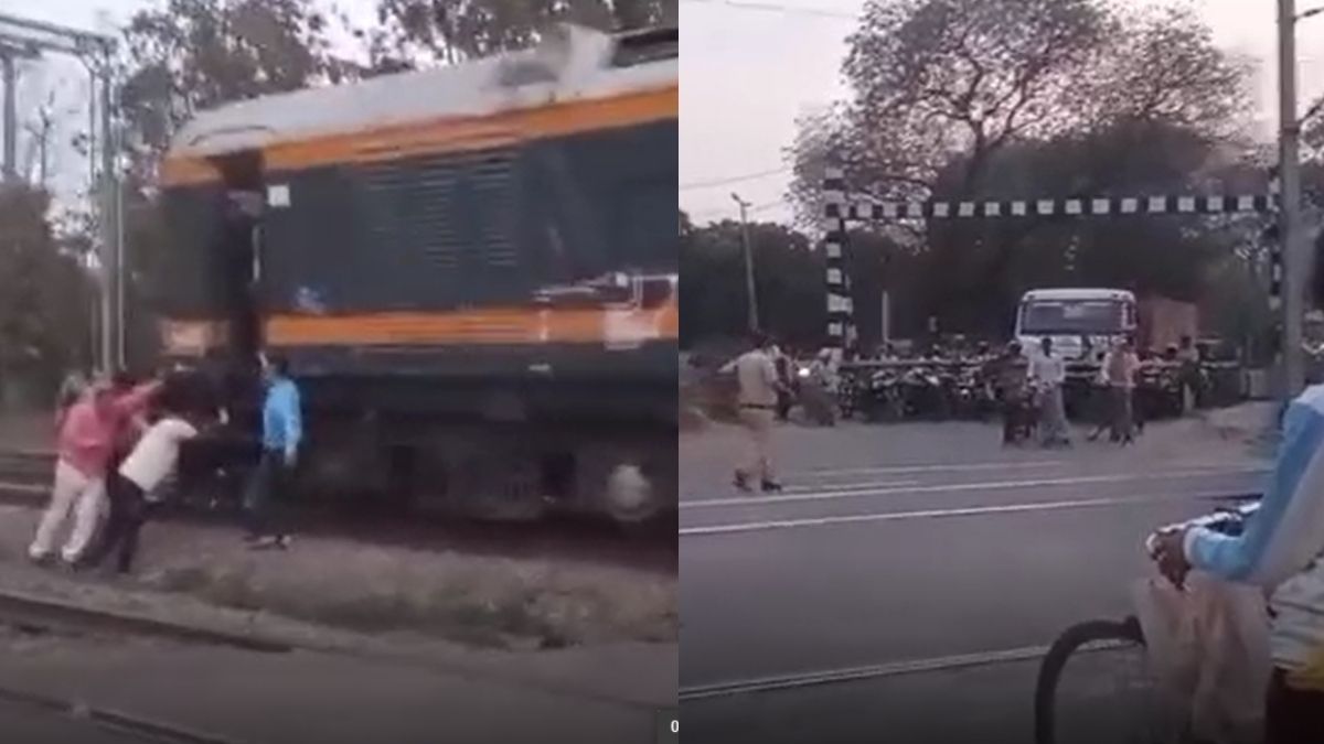 Amethi Train: : Amethi people pushing train to railway station video ...