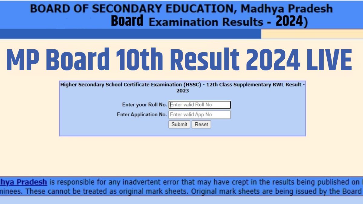 Mpbse.nic.in, Mpresults.nic.in, MP Board 10th Sarkari Result 2024 Roll ...
