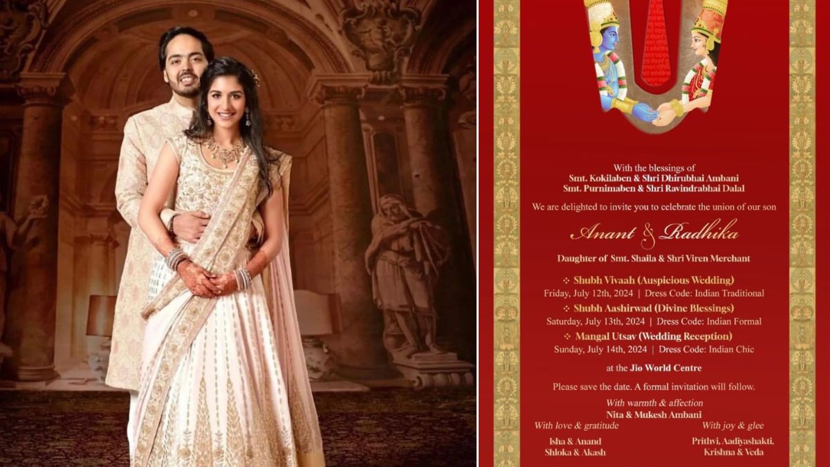 Anant Ambani And Radhika Merchant Wedding Card Viral three day ...
