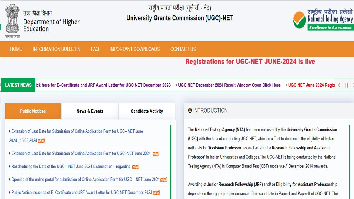 UGC NET June 2024 Registration date extended by NTA second time in last ...