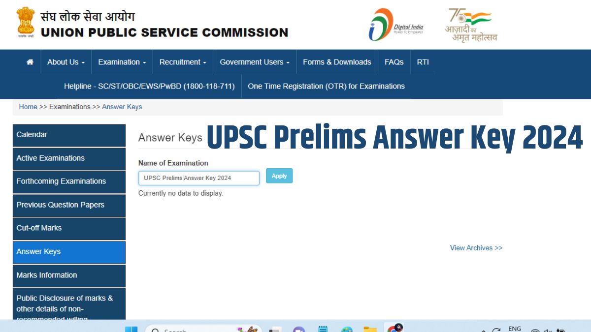 UPSC CSE Prelims Answer Key 2024 PDF Download Link: UPSC Civil Services Prelims Answer Key ...