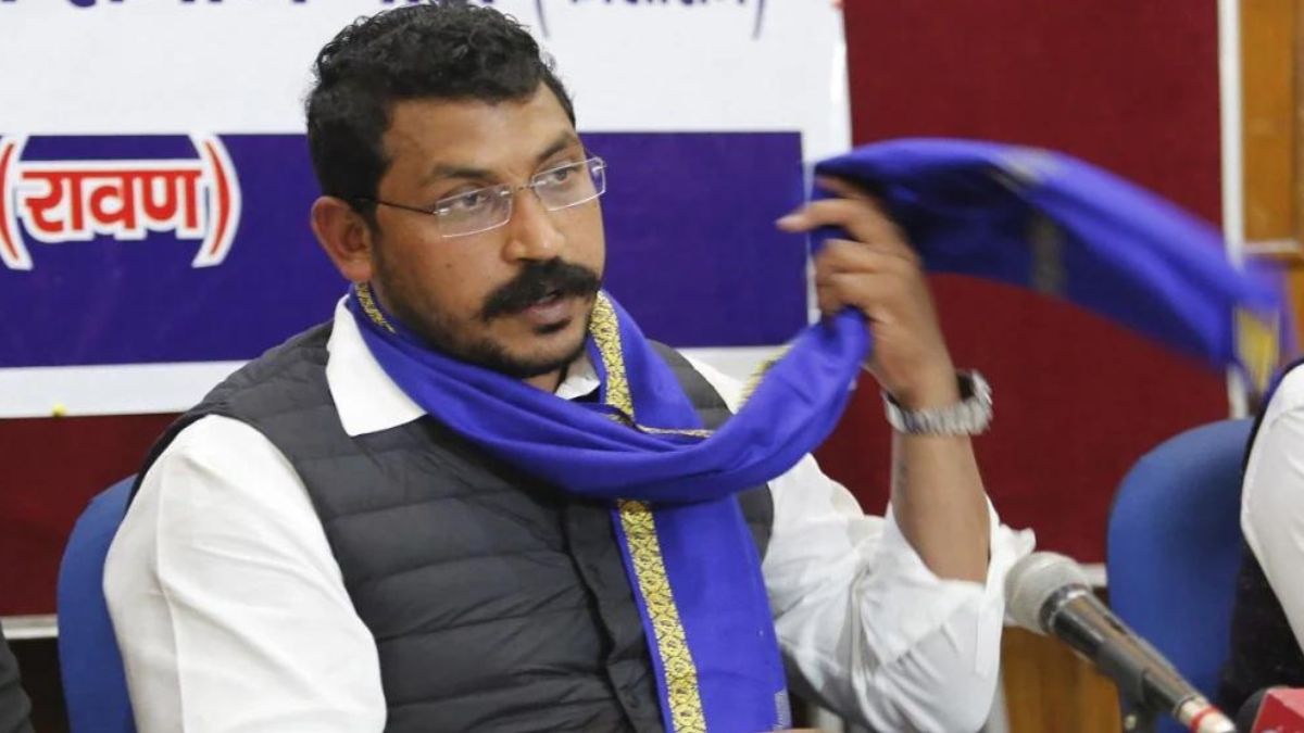 Azad Samaj Party chief chandrashekhar azad in ayodhya bhim army neet ...