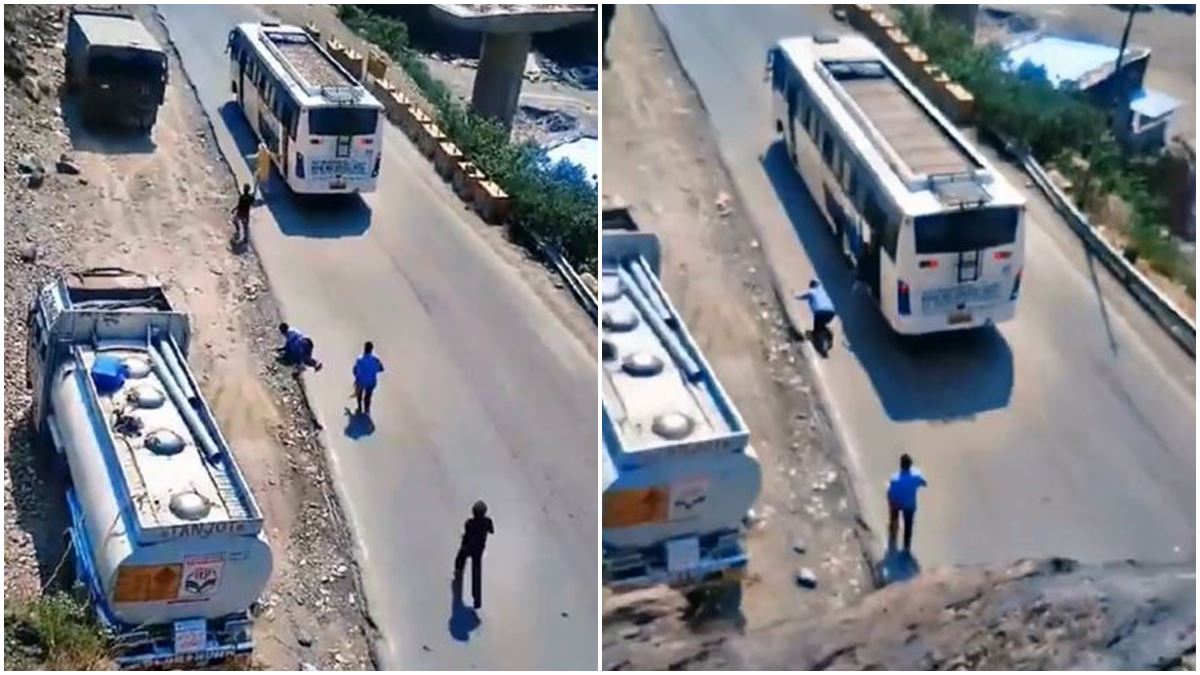 Bus Break fail in Jammu Srinagar highway passengers jump from bus video ...