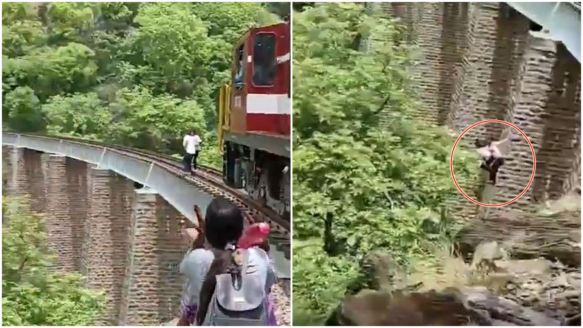 couple jump bridge for save life when train comes video goes viral ...