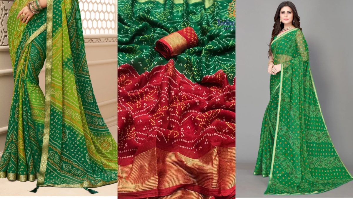 Chunri Saree: सावन में पहनें राजस्थानी चुनरी साड़ी! हरियाली तीज हो या ...