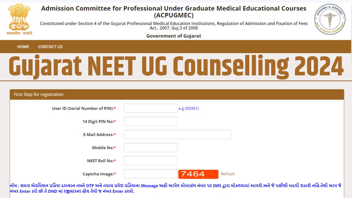 Gujarat NEET UG 2024 Counselling registration begins at medadmgujarat ...