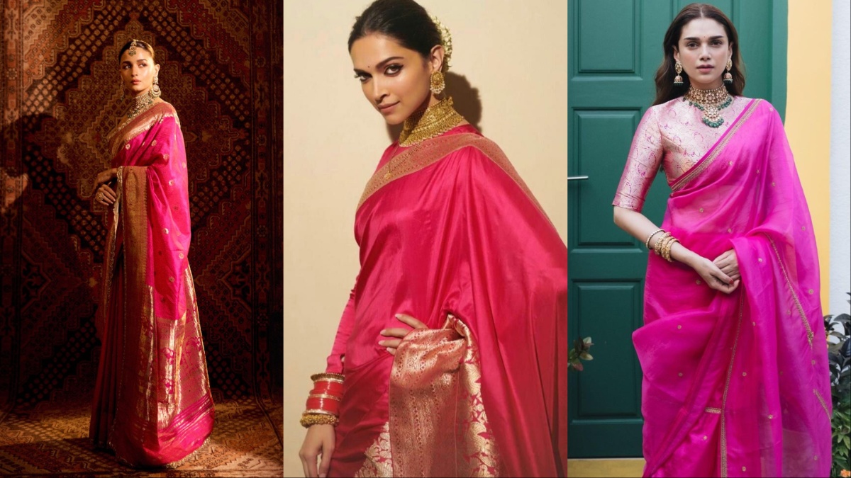 Gulabi Saree: नजरें नहीं हटेंगी, जब पहनकर निकलेंगी आप ये चटक गुलाबी ...