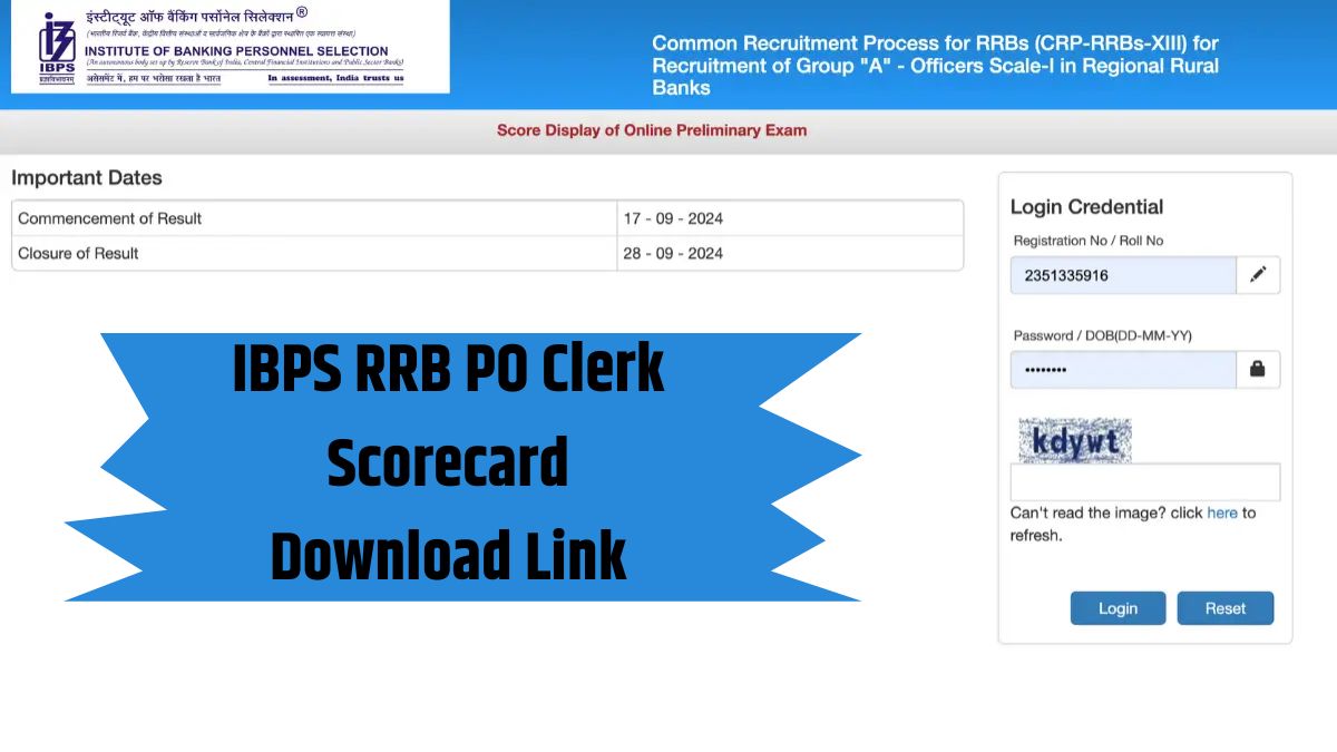 IBPS RRB PO Clerk Prelims Result Out scorecard released direct link Check Cut Off Marks - IBPS ...