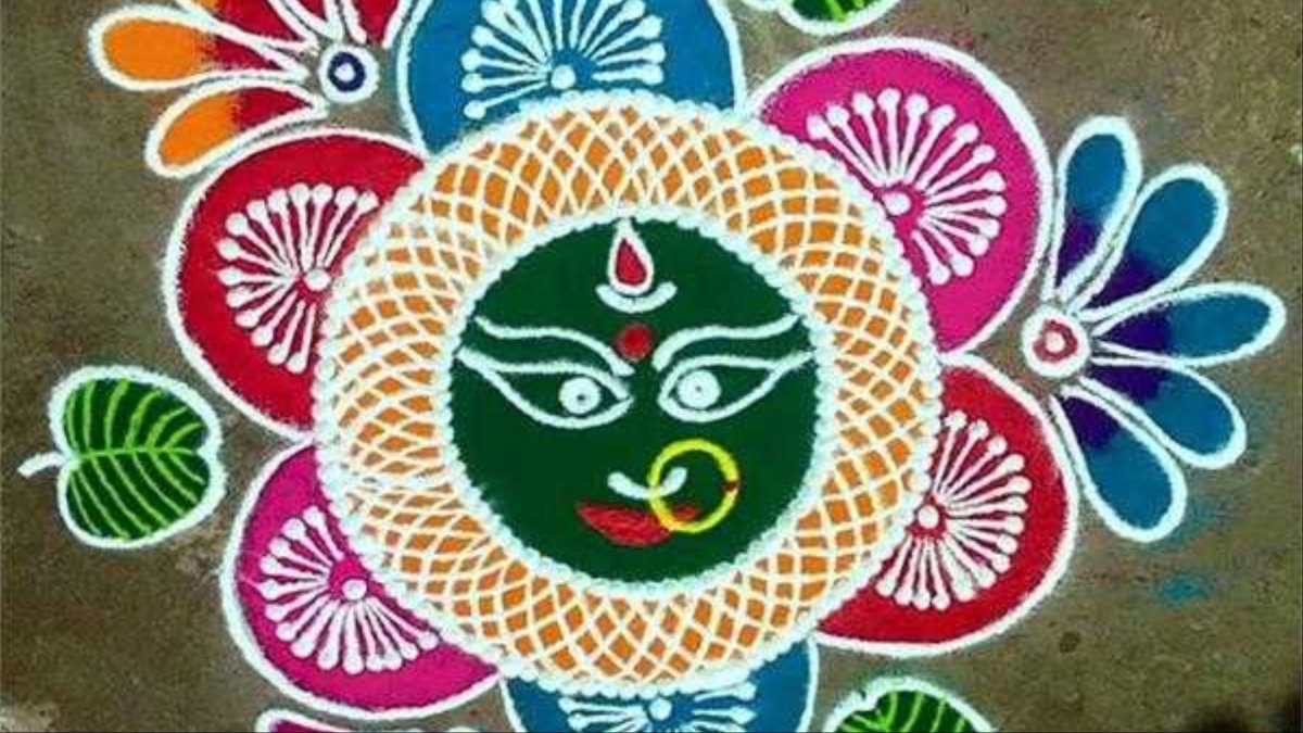 Navratri Rangoli Designs: Latest Simple Rangoli Designs For Durga Mata ...
