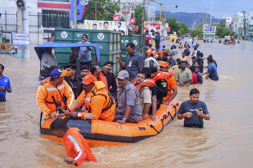 Andhra Pradesh Flood, Heavy Rain Causes Flooding In Vijayawada, CM Chandrababu Naidu On Ground ...