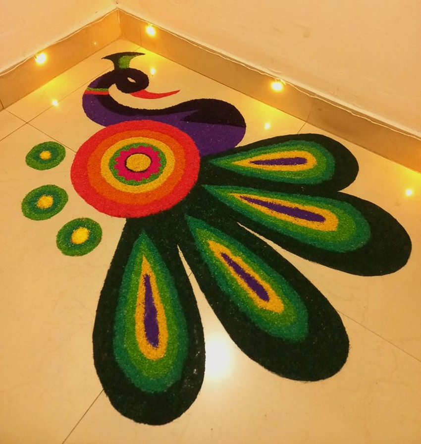 Rangoli Diwali Sencillo Fácil Y Sencillo Diseño Diwali Rangoli