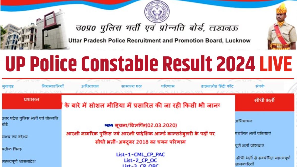 UP Police Constable Result 2024 LIVE Update: Expected Cut-Off for General, OBC, SC / ST, Minimum ...