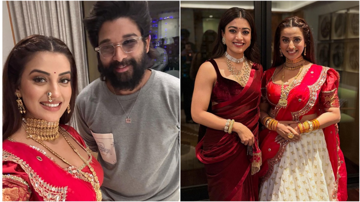 Akshara Singh Dances with Allu Arjun on Saami Saami at Pushpa 2 Trailer Launch in Patna | Jansatta