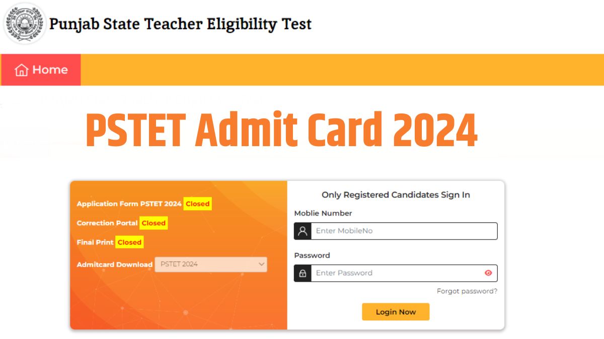 PSTET Admit Card 2024 Out Punjab State TET Admit Card Released At pstet ...