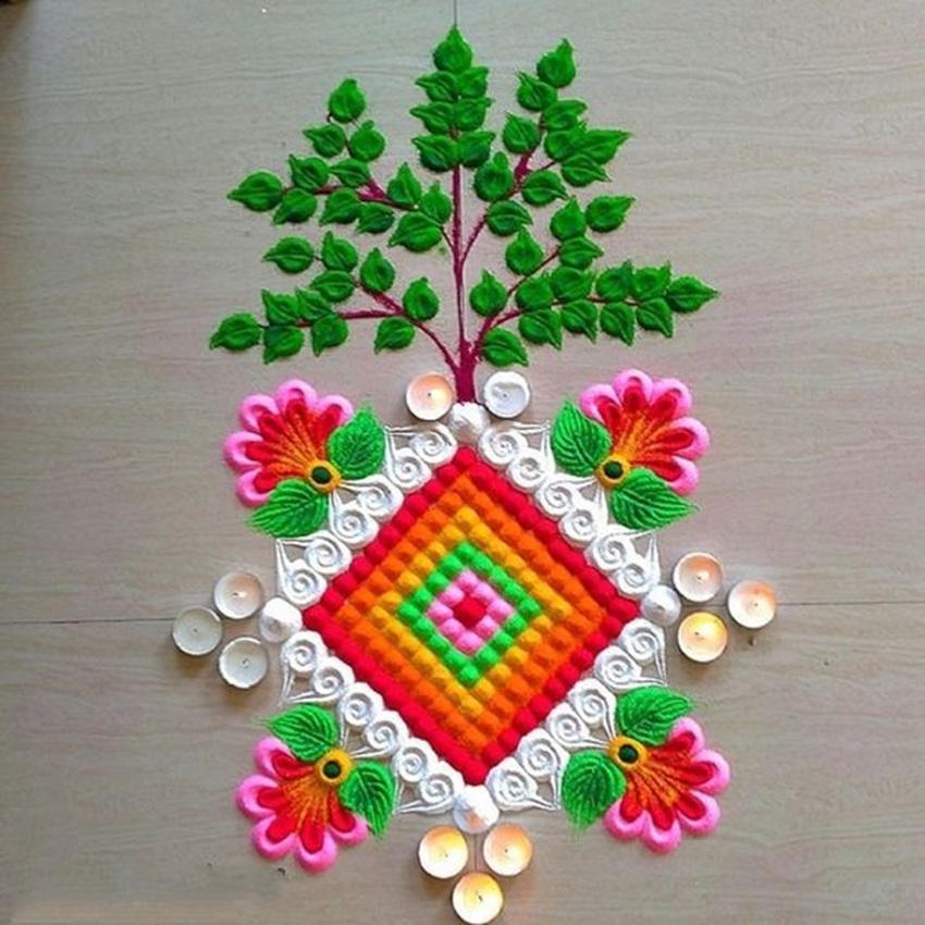 Tulsi Vivah: Traditional Colorful Rangoli Patterns and Ideas for Dev ...