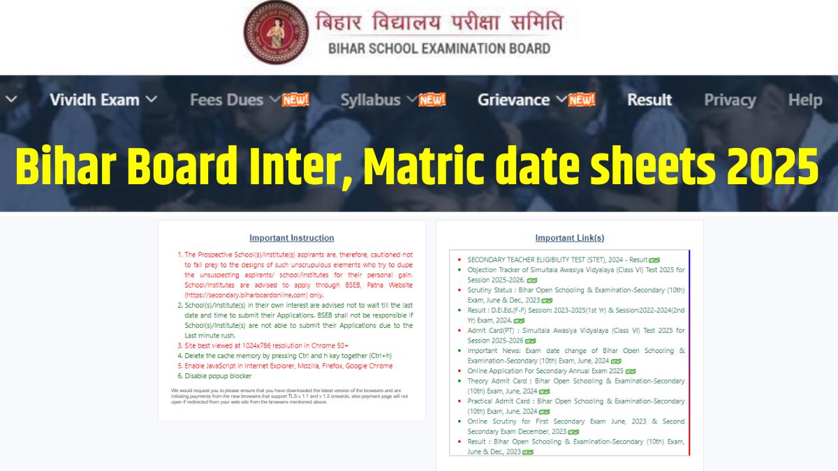 BSEB Time Table 2025 Released at biharboardonline.bihar.gov.in, Direct Link to Download Bihar ...