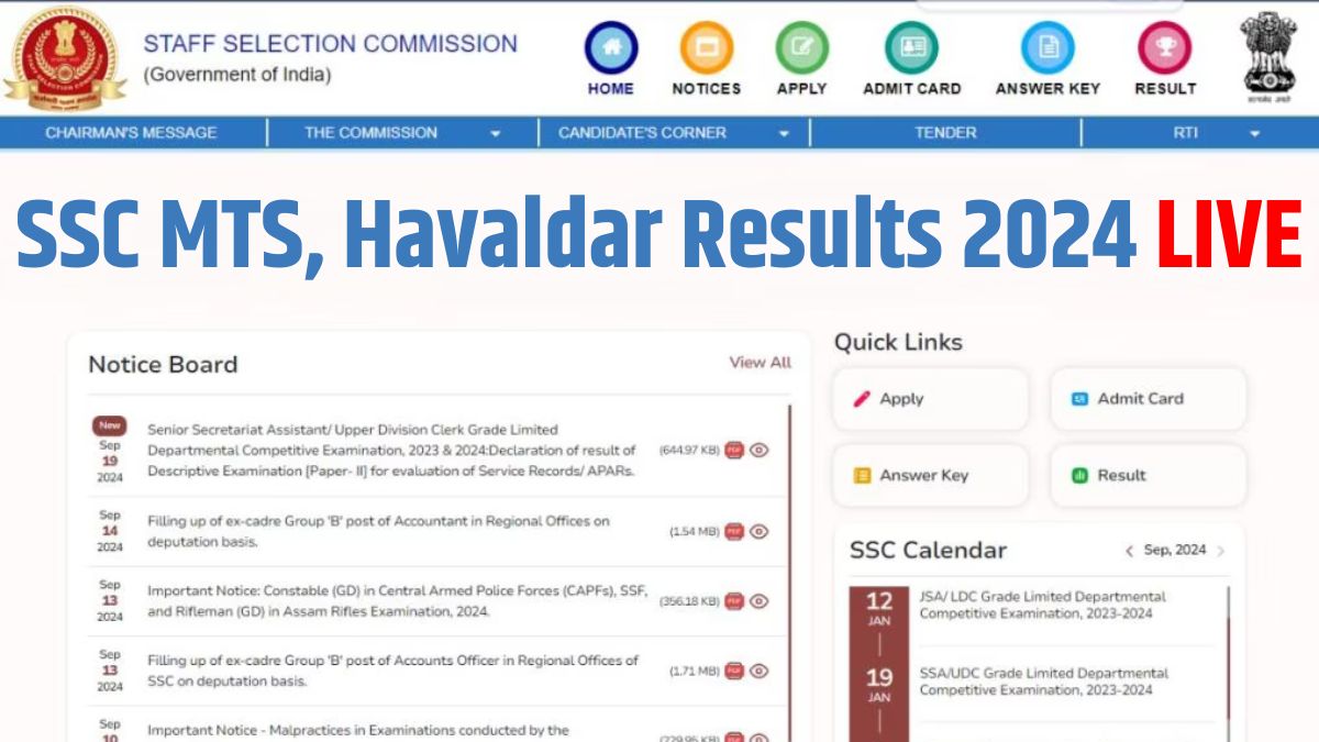 SSC MTS Result 2024, Direct Link, Merit List at ssc.gov.in, SSC MTS Result Direct Link, SSC ...