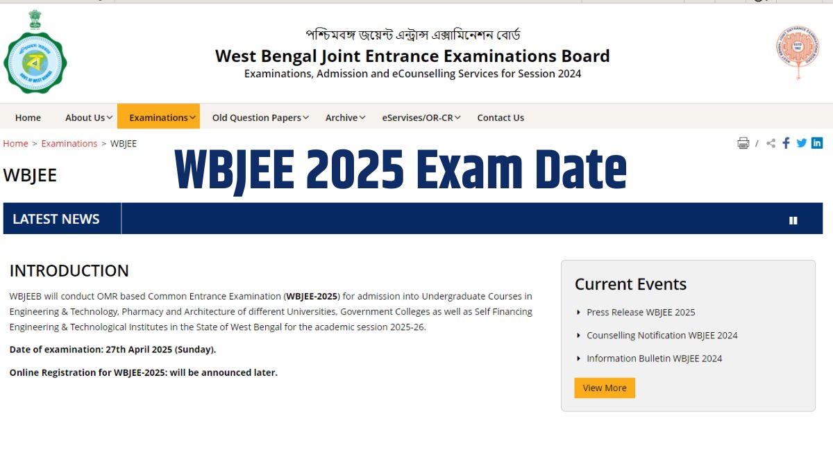 WBJEE 2025 exam date out at wbjeeb.nic.in, know direct link to register for jee mains 2025 ...