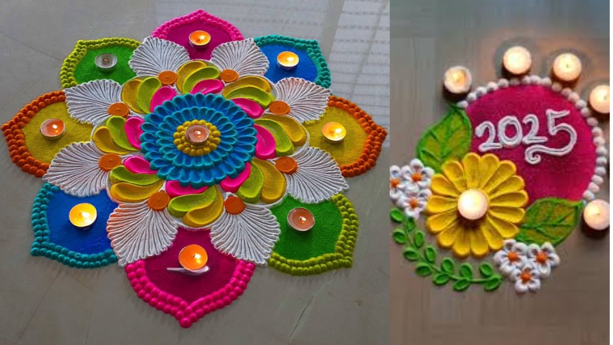 New Year 2025 Rangoli Designs (नया साल 2025 की रंगोली डिजाइन): Nav ...