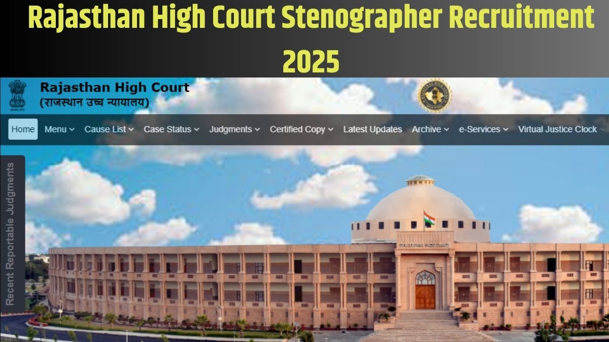 rajasthan high court stenographer recruitment 2025 apply online for 144 ...