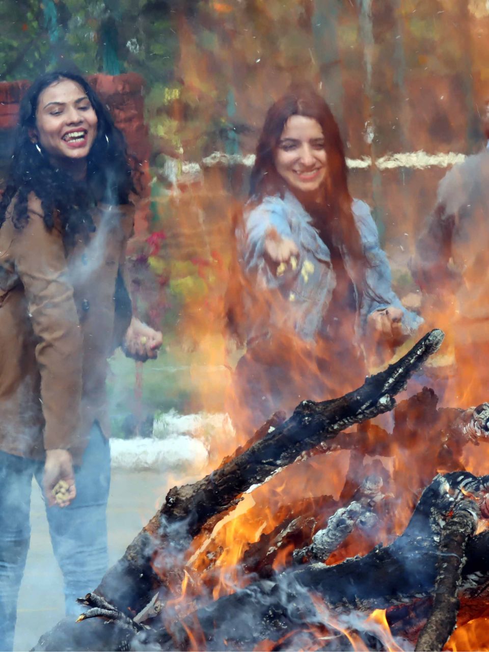 The belief of throwing sesame seeds and peanuts in the fire on the day ...