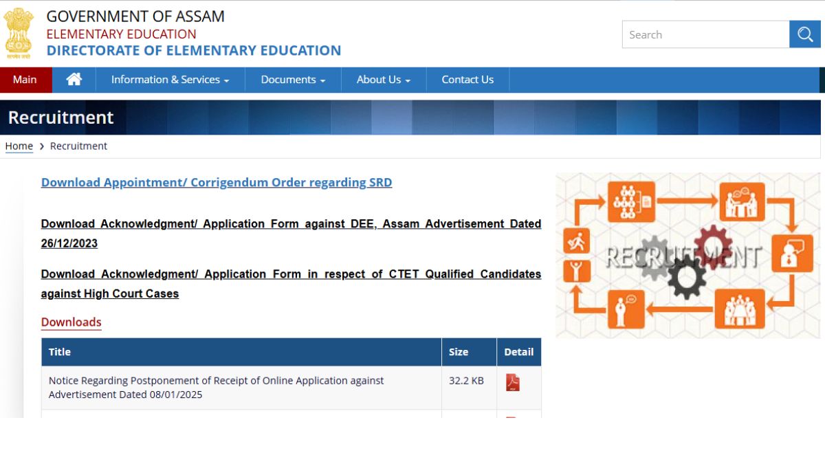 Assam DEE Recruitment 2025 for 4500 teachers posts in lower primary or ...