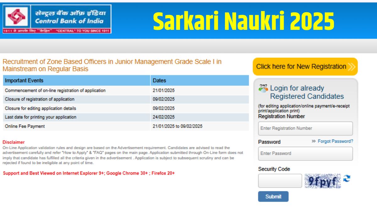Central Bank of India ZBO Recruitment 2025 Application Process Started, Know How to Apply Online ...